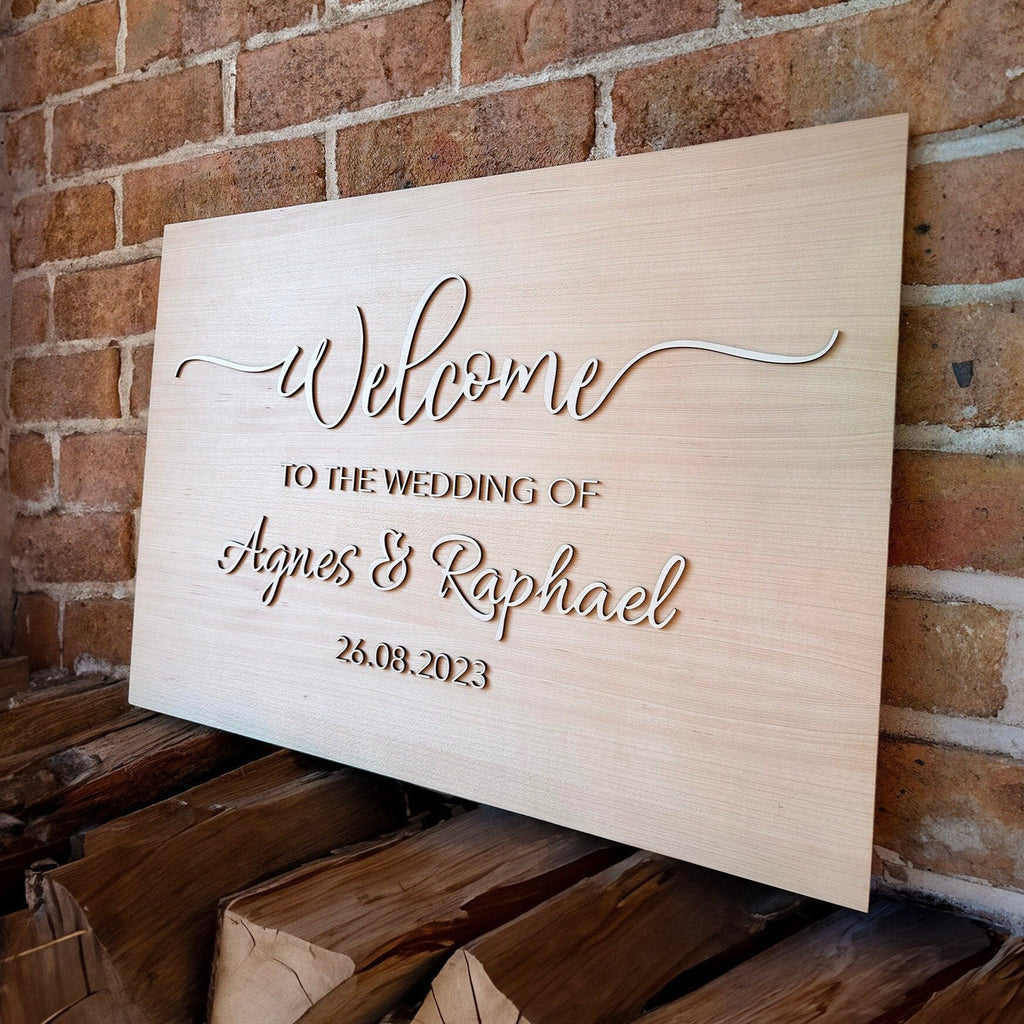 Wood Welcome Sign with 3D Letters – Ember Factory